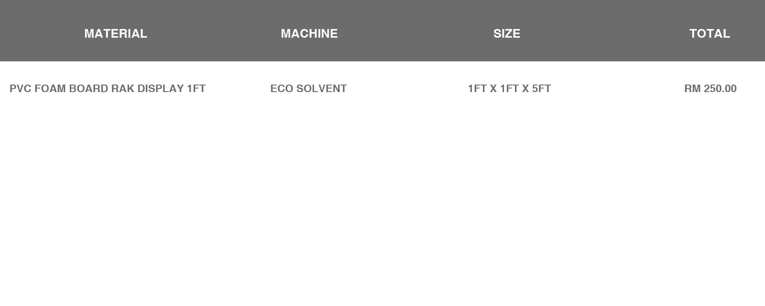 PVC RAK DISPLAY – My Inkjet